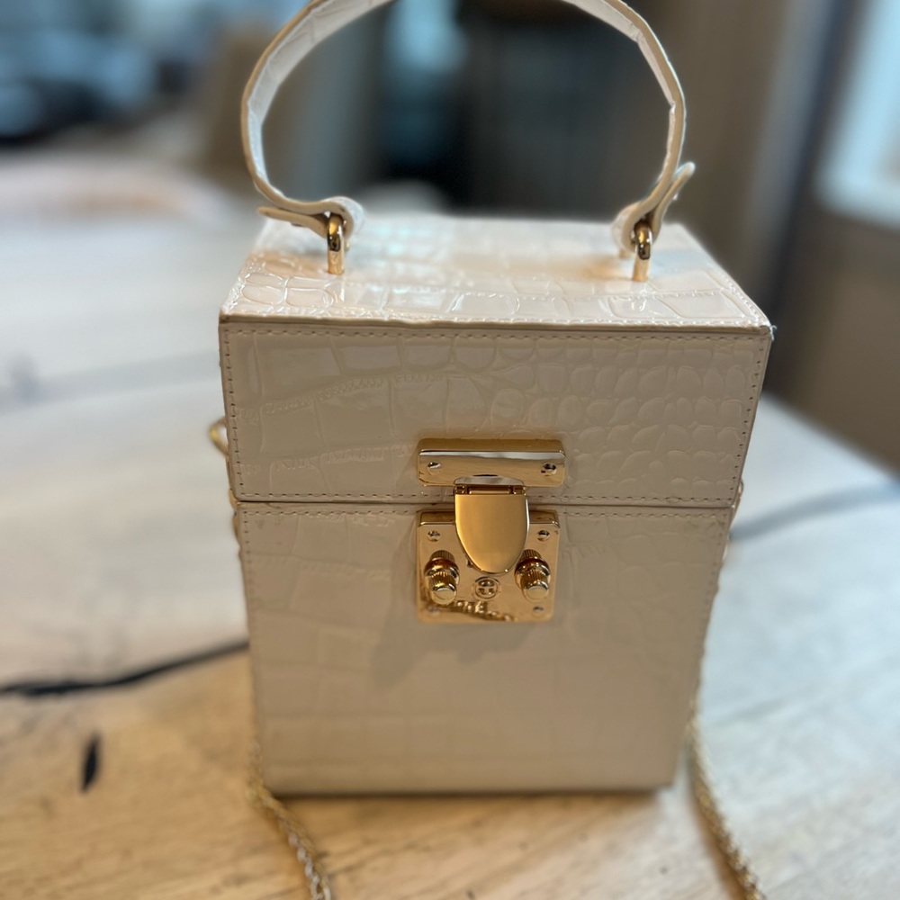 Rachel Zoe “Jewel Box” Handbag, Patent White Crocodil… - Gem